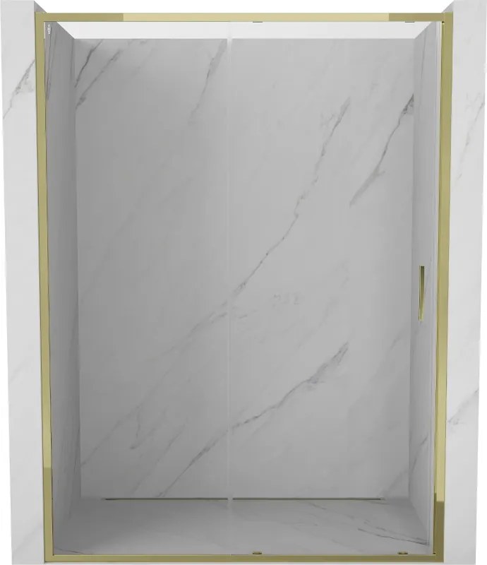 Mexen Exo, posuvné sprchové dveře, 190 cm, transparentní sklo, zlatá, 8151-190-000-50-00