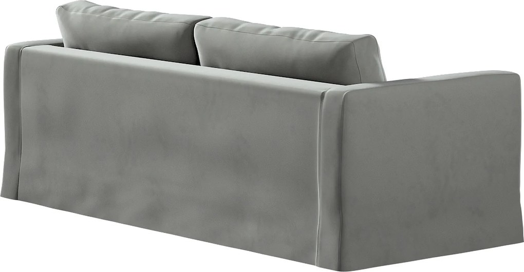 Potah na pohovku IKEA Karlstad 3-místná, nerozkládací, dlouhý barva šedá látka lesklé, sametová