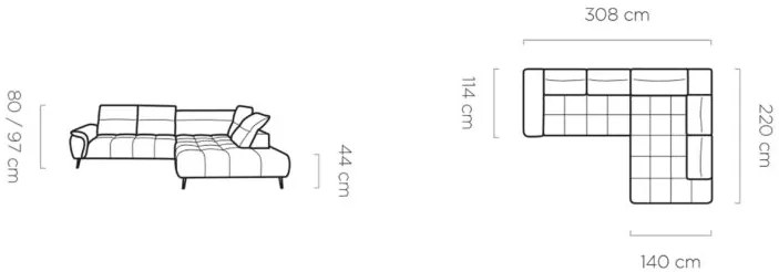 Wersal Sedací souprava Montana L - posuvný sed - Levý roh