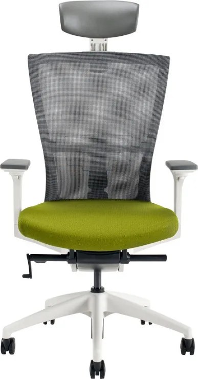 Office Pro Kancelářské křeslo na kolečkách MERENS WHITE SP – s područkami a opěrkou hlavy Modrá BI 204