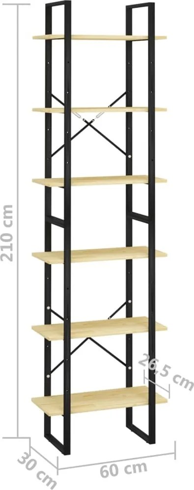 vidaXL Úložný regál 60 x 30 x 210 cm masivní borové dřevo [806525] Barva: Betonová šedá