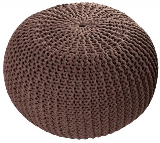 Pouf Leeds taburet tmavě hnědá 50 cm