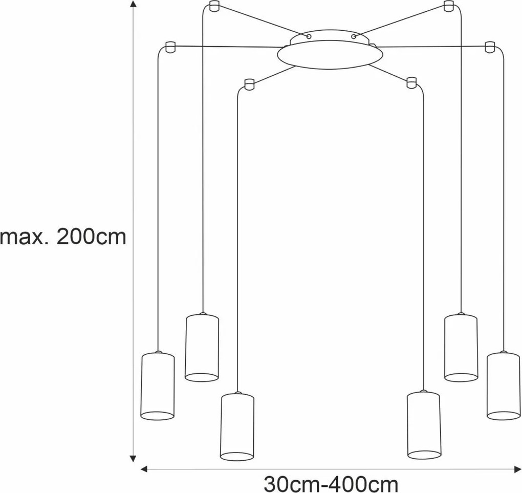 Lustr pavouk Kaja PUERTO 4893/6×bodovka GU10