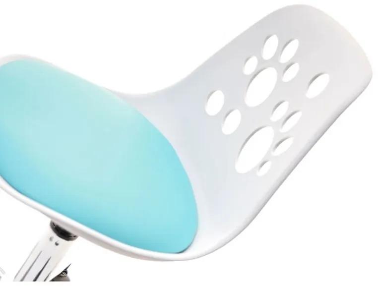 MPT Dětská otočná židle Foot - bílo modrá