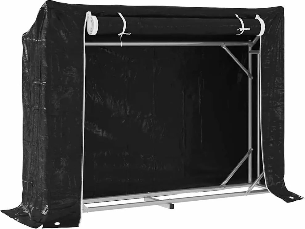 vidaXL Stojan na palivové dřevo s krytem 151x40,5x110,5 cm