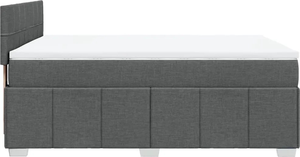 Box spring postel s matrací tmavě šedá 140x200 cm textil 3287092