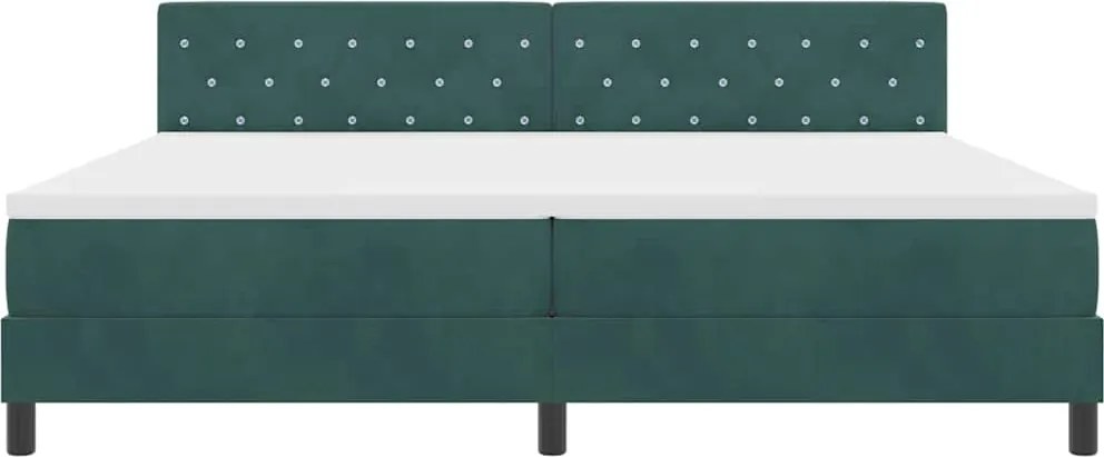 Postel s boxspringem s matrací Tmavě zelená 200 x 200 cm samet 3339131