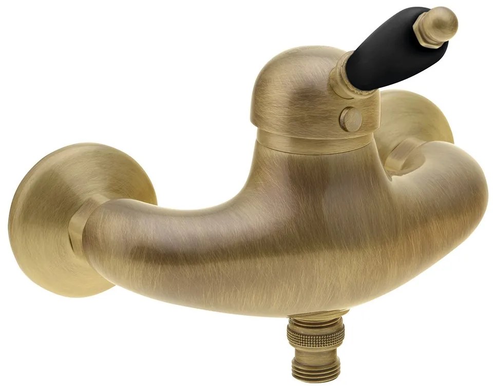 Sapho, KIRKÉ BLACK nástěnná sprchová baterie, černá páčka, bronz, KI11NB