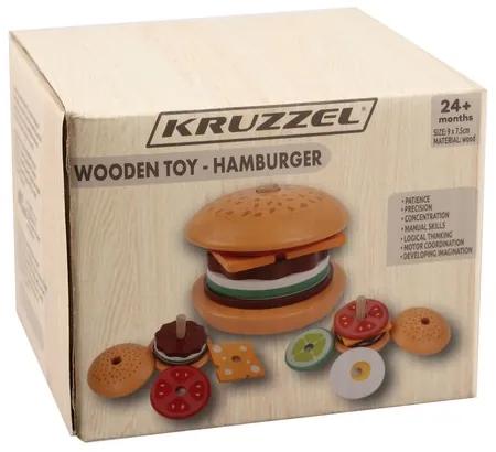 Kruzzel 22673 Dětský dřevěný hamburger