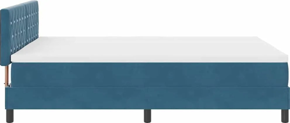 Postel s boxspringem s matrací Tmavě modrá 140 x 190 cm samet 3339108
