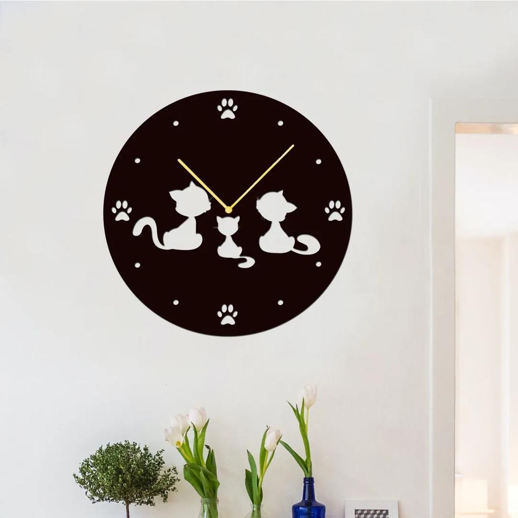 dřevo života Nástěnné hodiny KITTY Barevný vzor: Černá, Velikost hodin: 40x40