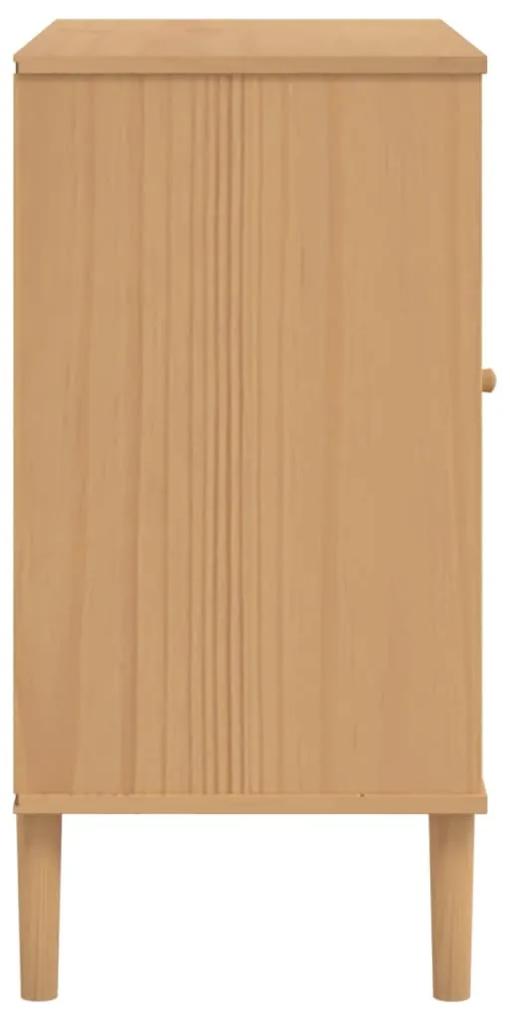 Příborník SENJA ratanový vzhled hnědý 80 x 40 x 80 cm borovice,  358037