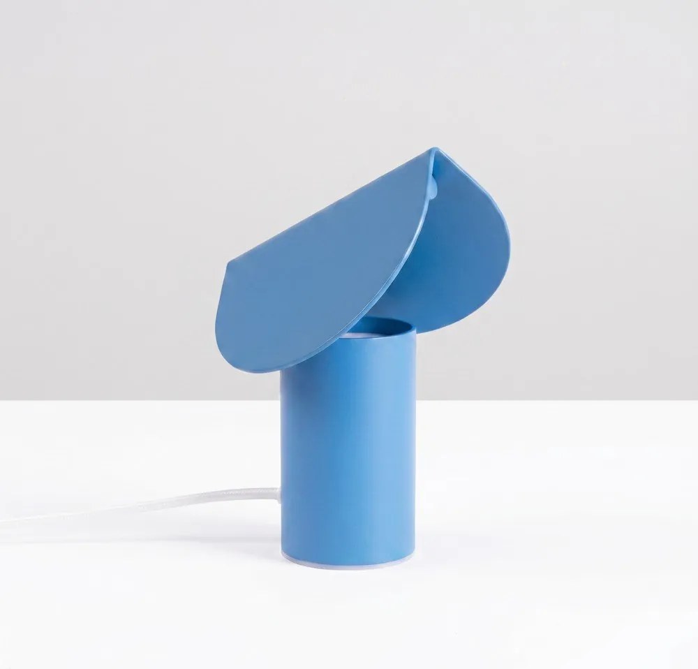 Světle modrá hliníková LED stolní lampa (výška 15 cm) BISCUIT – Thoro