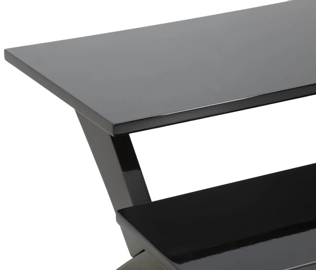 Černý dvouúrovňový odkládací stolek Mauro Ferretti Lane