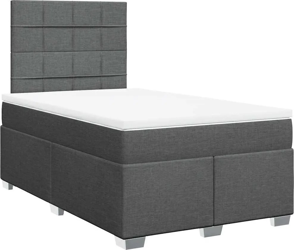 Box spring postel s matrací tmavě šedá 120x200 cm textil 3292756