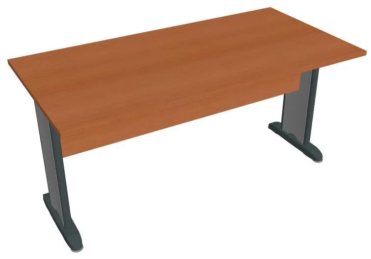 Stůl jednací rovný 160 cm - Hobis Cross CJ 1600 Dekor stolové desky: třešeň, Dekor lamino podnože: třešeň, Barva nohou: černá