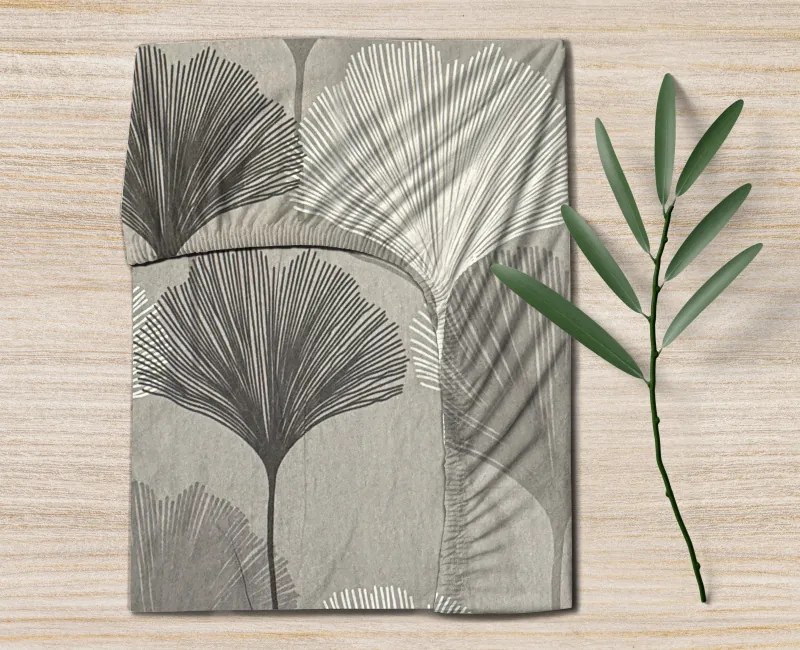 Ervi Bavlněné napínací prostěradlo - Nordic Leaves