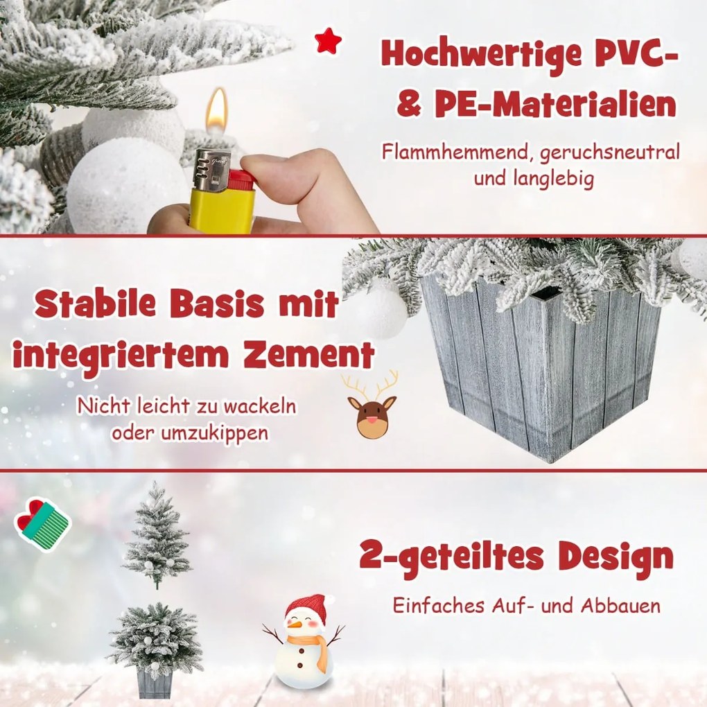 Costway 100 cm umělý vánoční stromek seskupený vánoční strom s 80 vícebarevnými