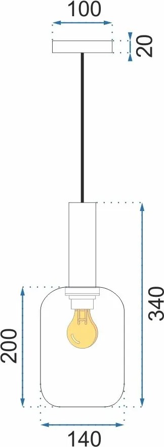 Toolight - skleněná stropní svítilna Amber APP458-1CP, oranžová, OSW-00588