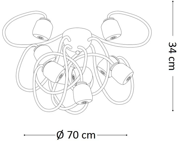 Stropní svítidlo Ideal Lux Octopus PL9 bianco 174990 bílé