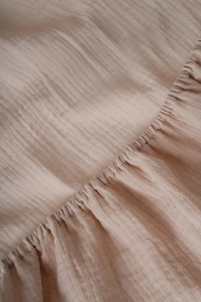 Bellamy Dětské mušelínové prostěradlo SESAME 70x140 cm béžové