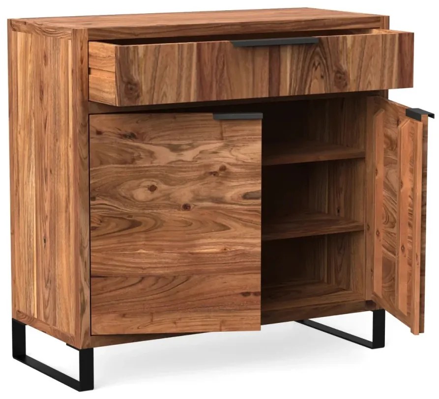 furniture-nabytek.cz - Masivní komoda Sidora Light z akácie, lakovaná, hnědá – 93×41×90 cm