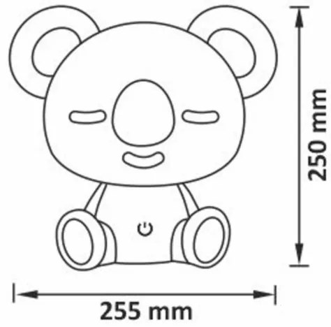 LED RGBW Stmívatelná dětská noční lampička 2,5W/230V koala bílá