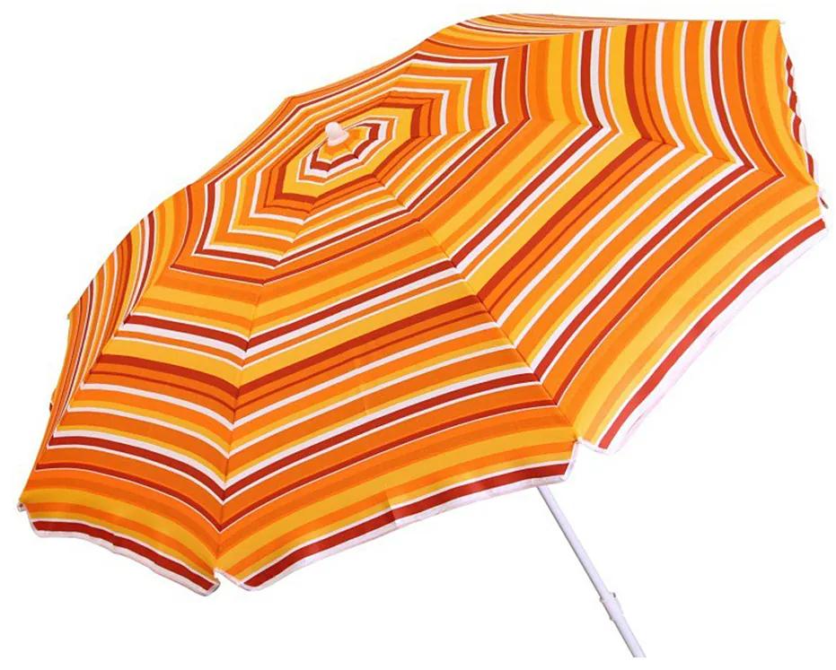 Plážový slunečník SCHNEIDER Shorty 180 cm, skládací do kufru oranžový pruh  | BIANO