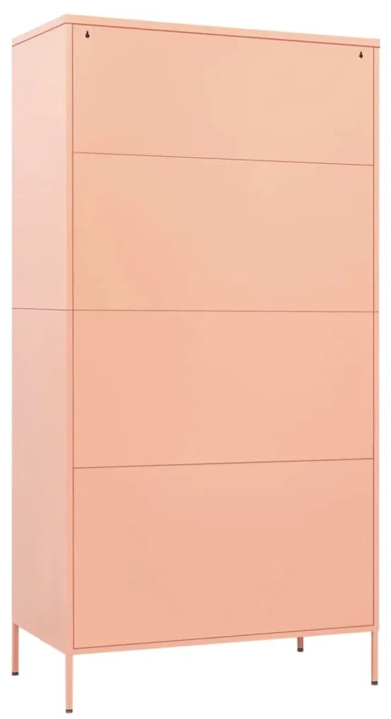 Šatní skříň růžová 90 x 50 x 180 cm ocel