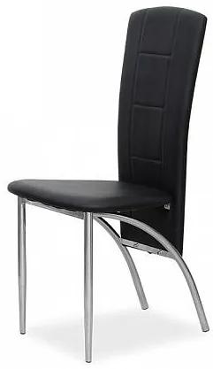 Židle, ekokůže černá / chrom, FINA