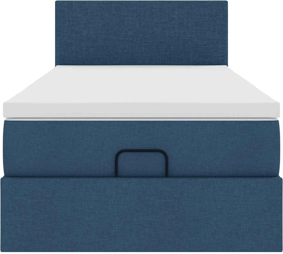 Osmanský rám postele s matrací modrá 90x190cm textil 3311344