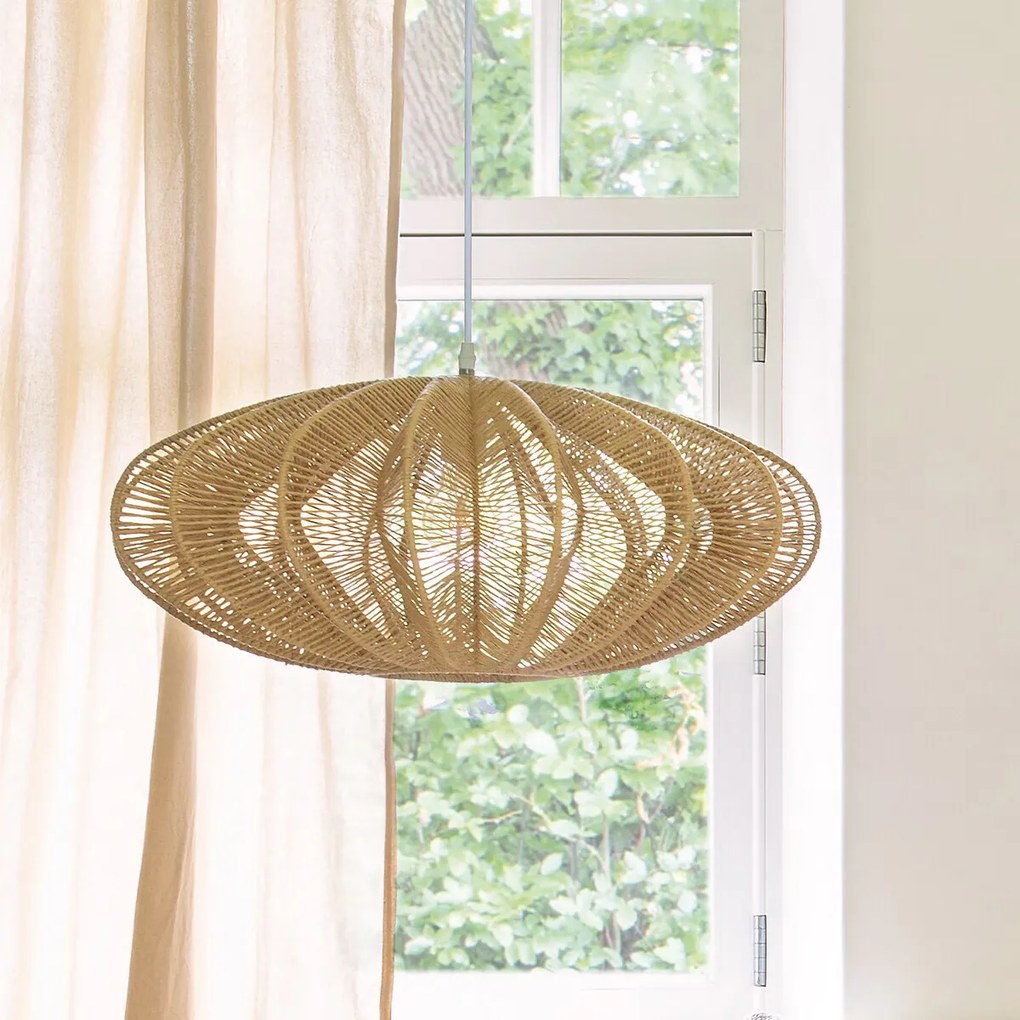 Pletená závěsná lampa Tery, Ø 57 cm