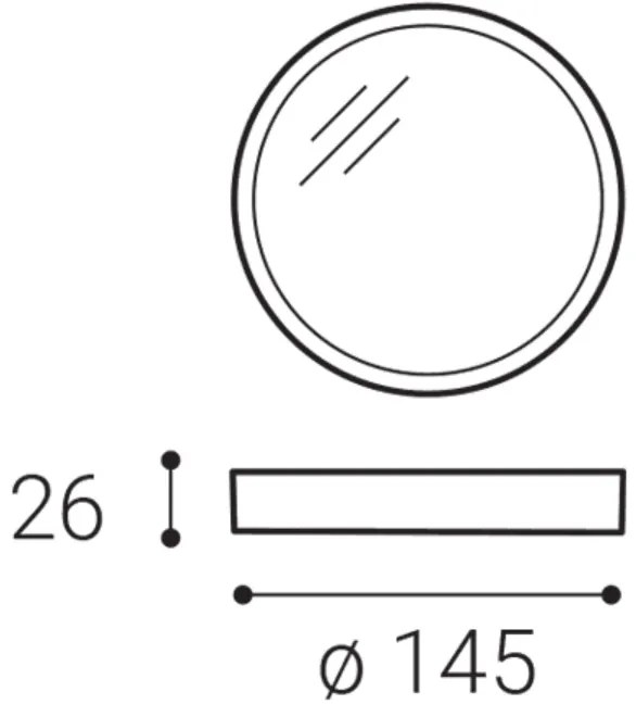 LED2 SLIM-R ON, přísazné stropní LED svítidlo Velikost svítidla: S