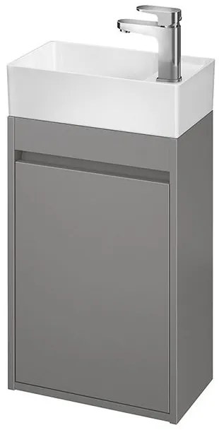 Cersanit - SET B107 Crea skříňka + Crea 40 umyvadlo, Šedá, S801-281