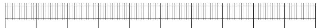 Zahradní plot s kopím nahoře ocelový 1781,5 x 100 cm černý