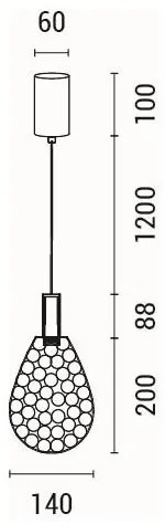 LED Lustr na lanku PERFORATO LED/6,3W/230V 3000K zlatá pr. 14 cm