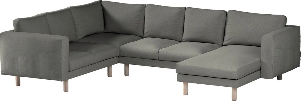 Potah na pohovku IKEA Norsborg rohová, 5-místná se šezlongem barva šedá látka pletený vzor