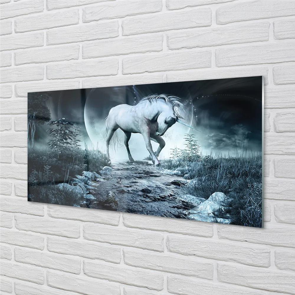 akrylový obraz Forest Unicorn moon 125x50 cm