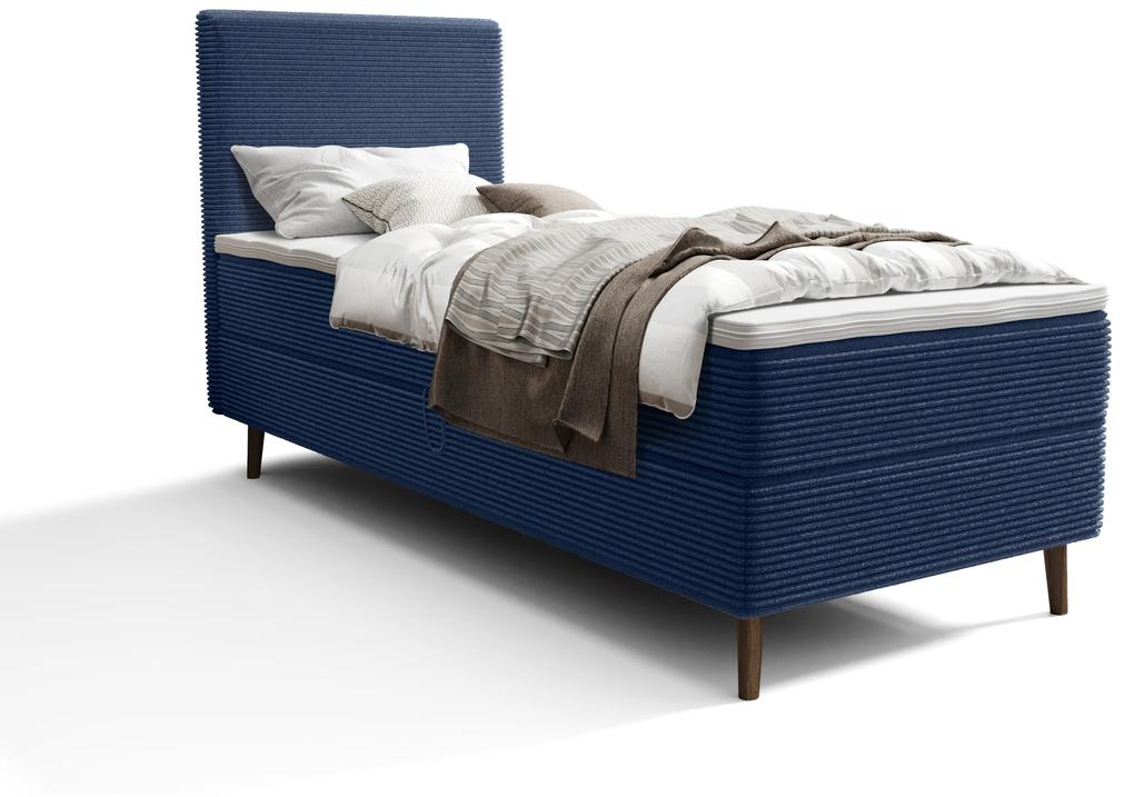 Jednolůžková postel 80 cm Napoli Comfort (modrá) (s roštem, s úl. prostorem). 1082488