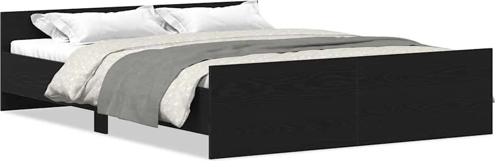 Rám postele bez matrace černý dub 150x200 cm kompozitní dřevo 3329320
