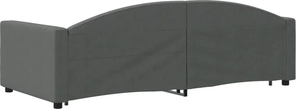 Válenda s přistýlkou a zásuvkami tmavě šedá 90 x 200 cm textil 3197225