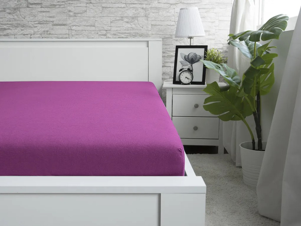XPOSE® Jersey prostěradlo Exclusive - nachové 90x200 cm