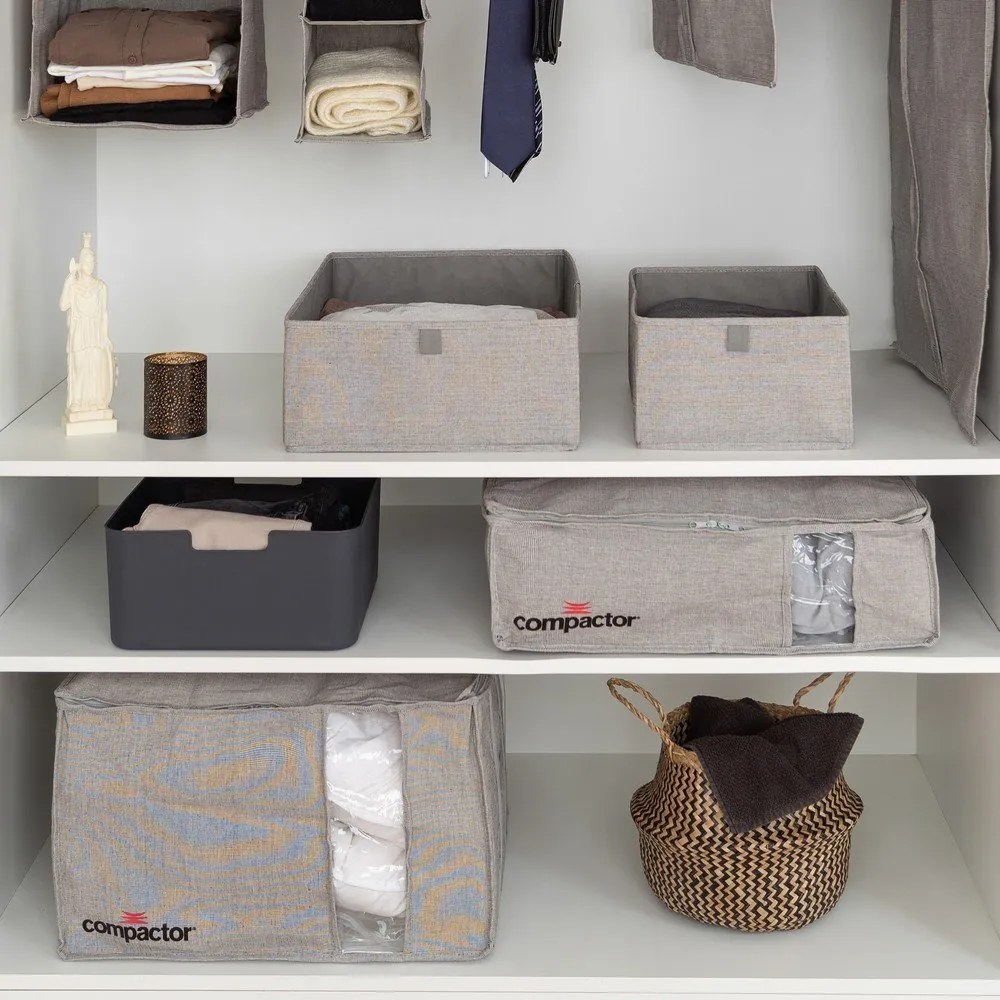 Šedý kompresní úložný box Compactor Oxford, 145 l