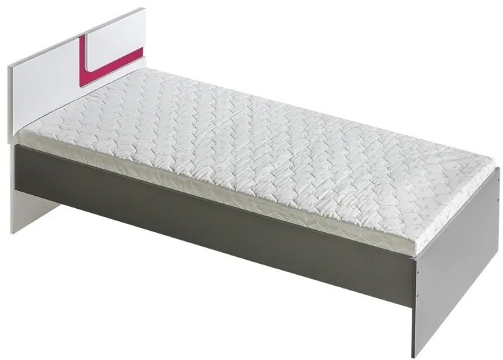 Postel 90x200 cm APETTITA 12 antracit/růžová