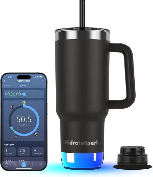 HidrateSpark PRO 2 Tumbler chytrý hrnek, 887 ml černý