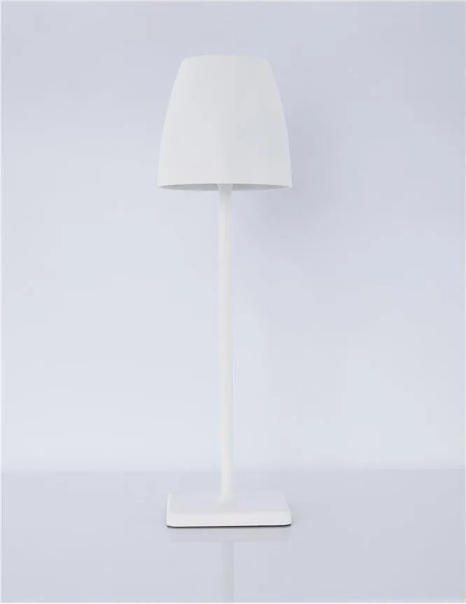 NV 9121911 Venkovní stolní lampa COLT bílý litý hliník a akryl LED 2W 3000K IP54 62st. 5V DC vypínač na těle USB kabel stmívatelné - NOVA LUCE
