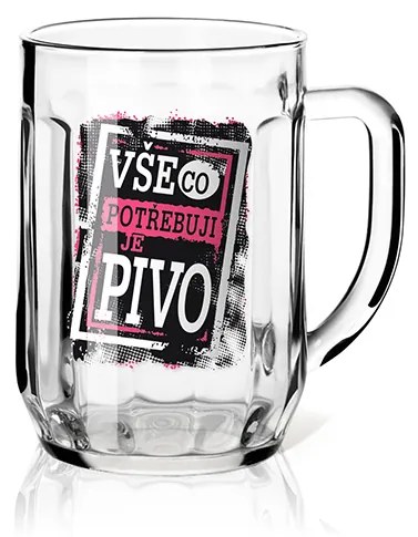 Nekupto Dárková sklenice na pivo 0,3 l Vše, co potřebuji, je pivo