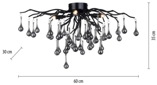 Paul Neuhaus 8090-18 - Přisazený lustr ICICLE 4xG9/40W/230V 30x60 cm černá