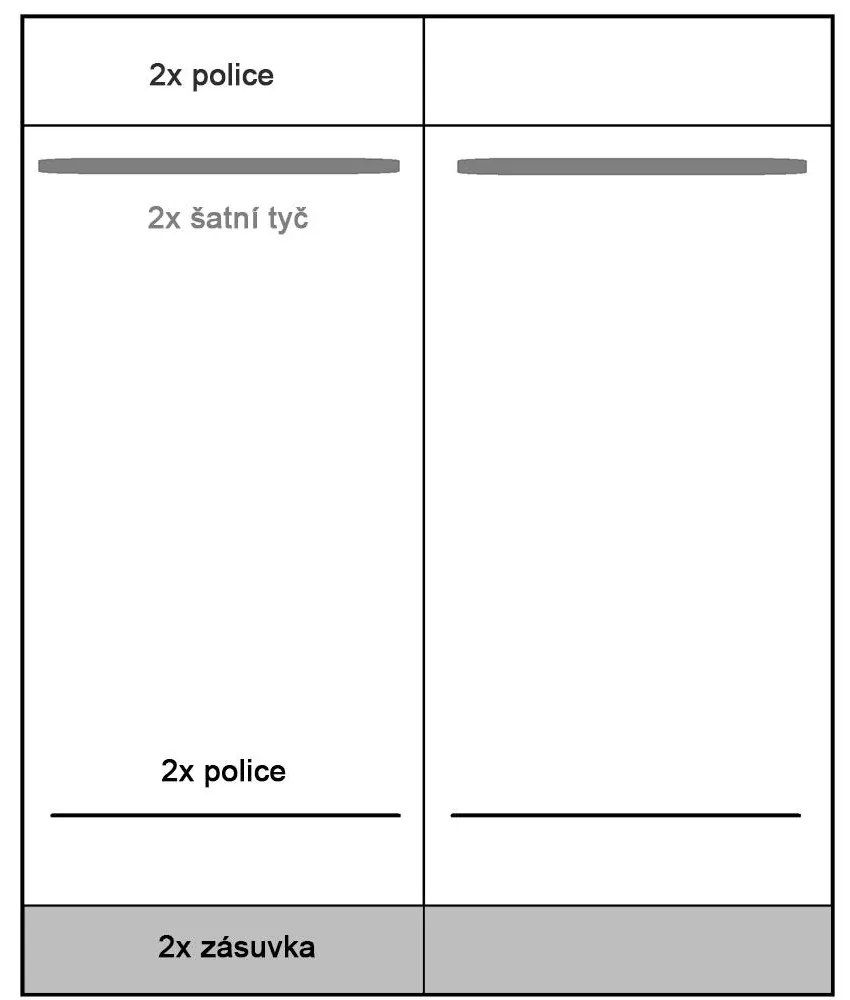 Ložnice Mediolan - sestava B - natural hikora