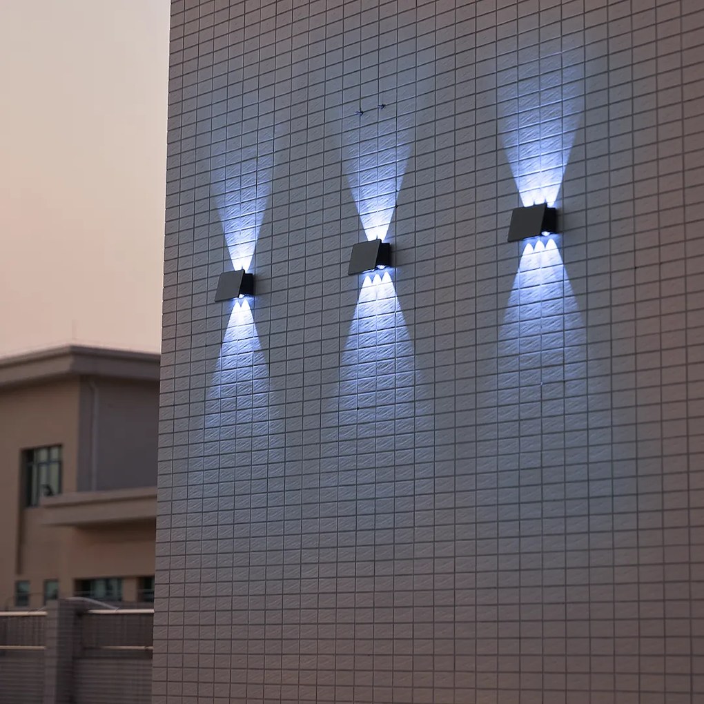 Exteriérové solární nástěnné LED svítidlo Alf2, 1x LED 2w, černá